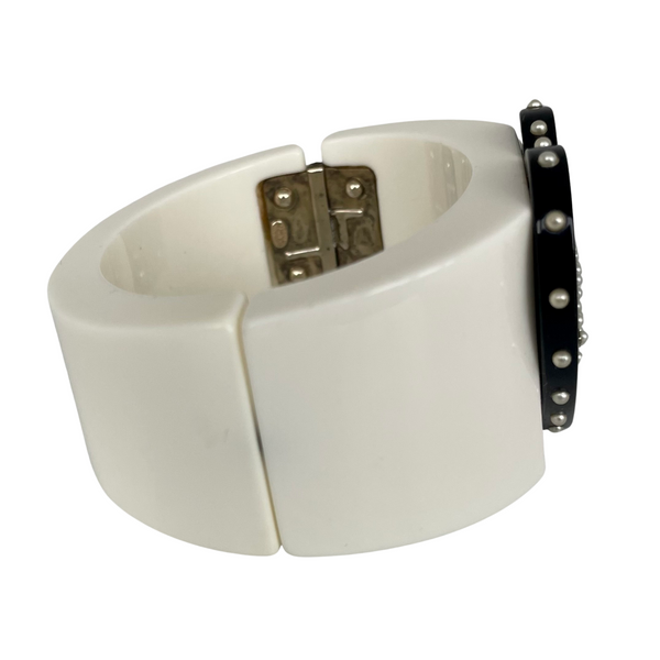 A Vintage Chanel CC Valentine Cuff Bracelet - Annabel James