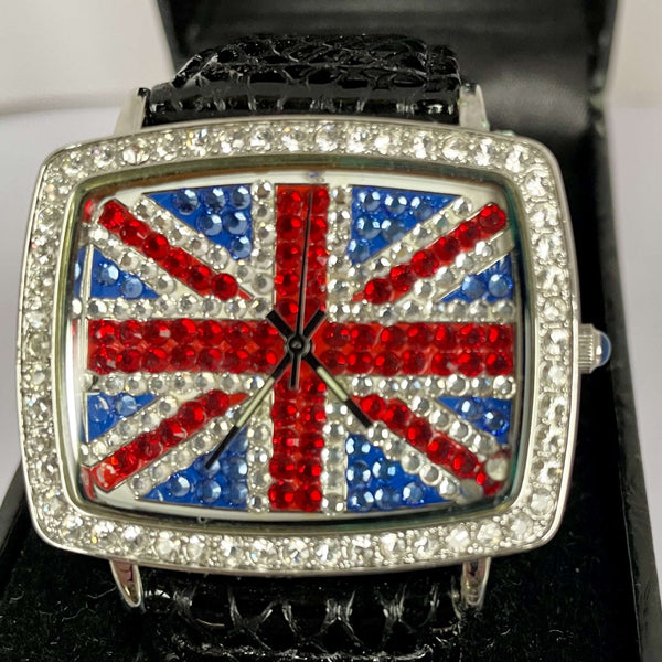 Butler & Wilson Crystal Union Jack Watch - Annabel James