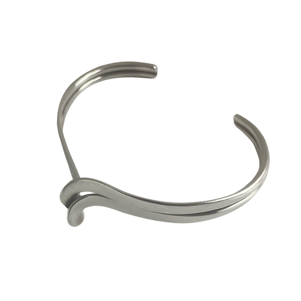A Sterling Silver Double Wave Bracelet - Annabel James