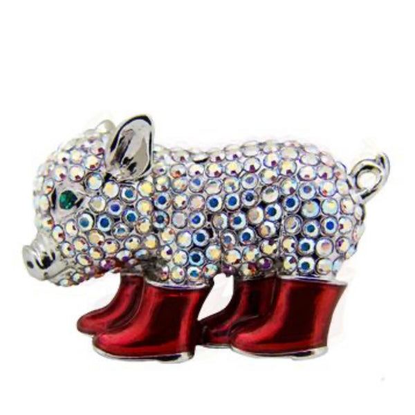 A Butler & Wilson Pig in Wellington Boots Brooch - Annabel James