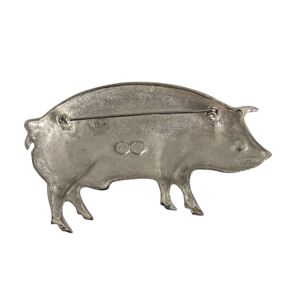 A Vintage Butler & Wilson Silver Pig Brooch, 1970s, Made in England ...