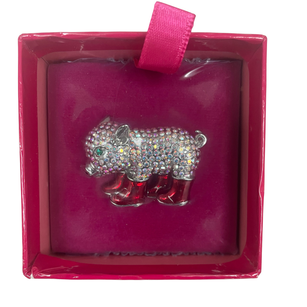 A Butler & Wilson Pig in Wellington Boots Brooch - Annabel James